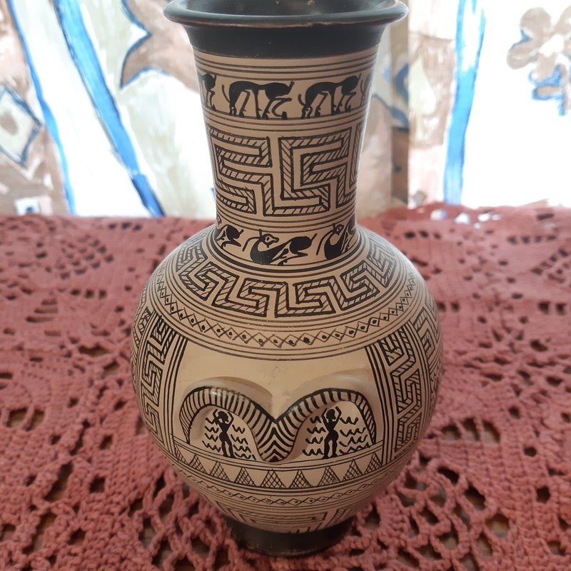Greek Key Vase - Etsy