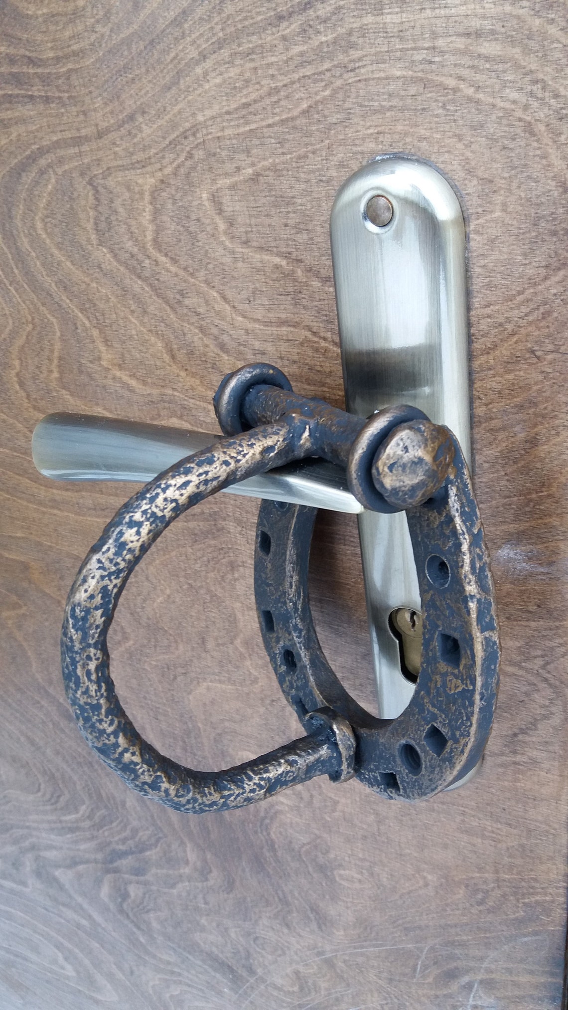 Rustic Horseshoe Door Knocker With Antique Sound Forged Door - Etsy