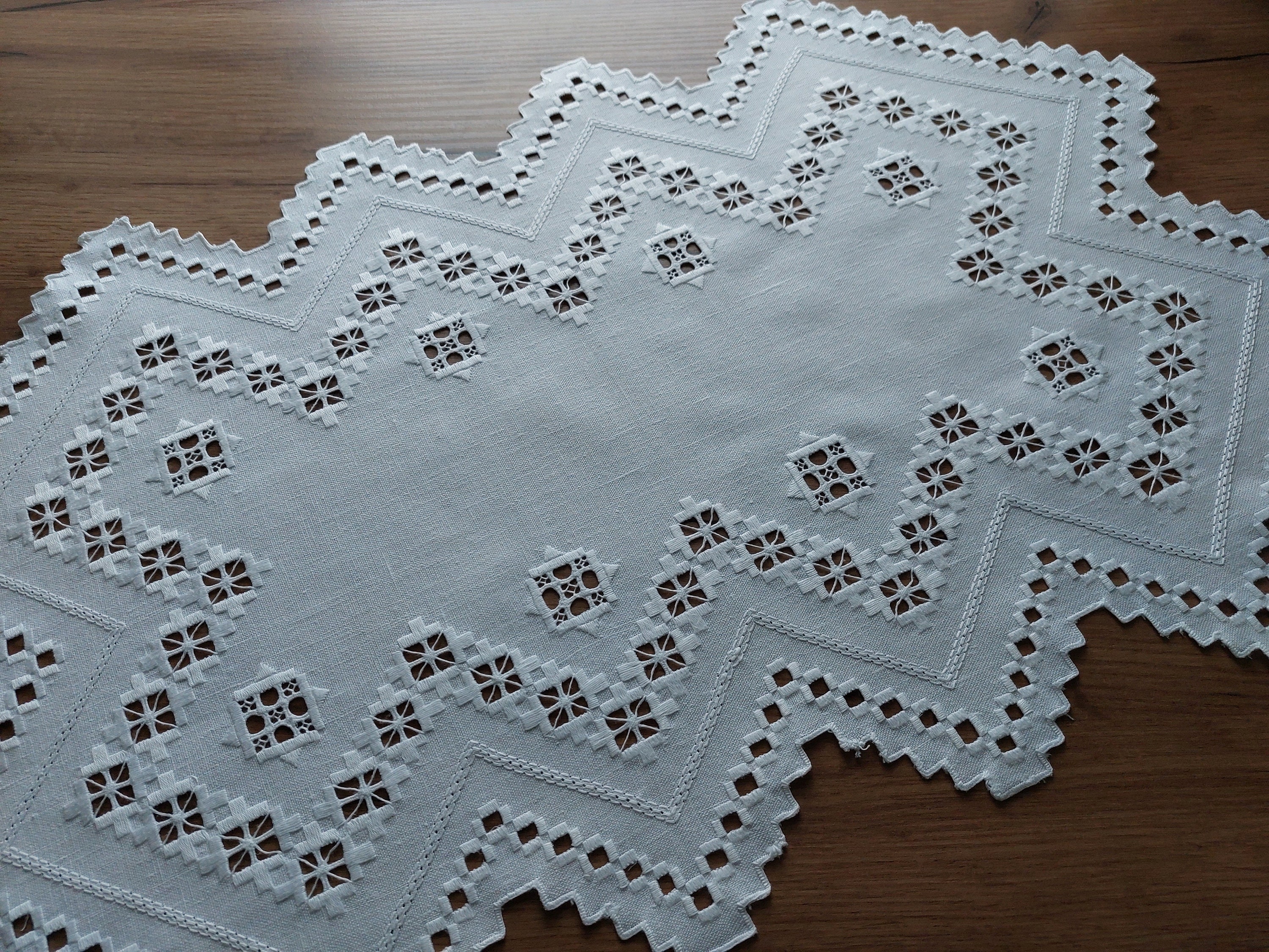 Hardanger Embroidered Vintage Norway Table Mat , Classic Design, Retro ...