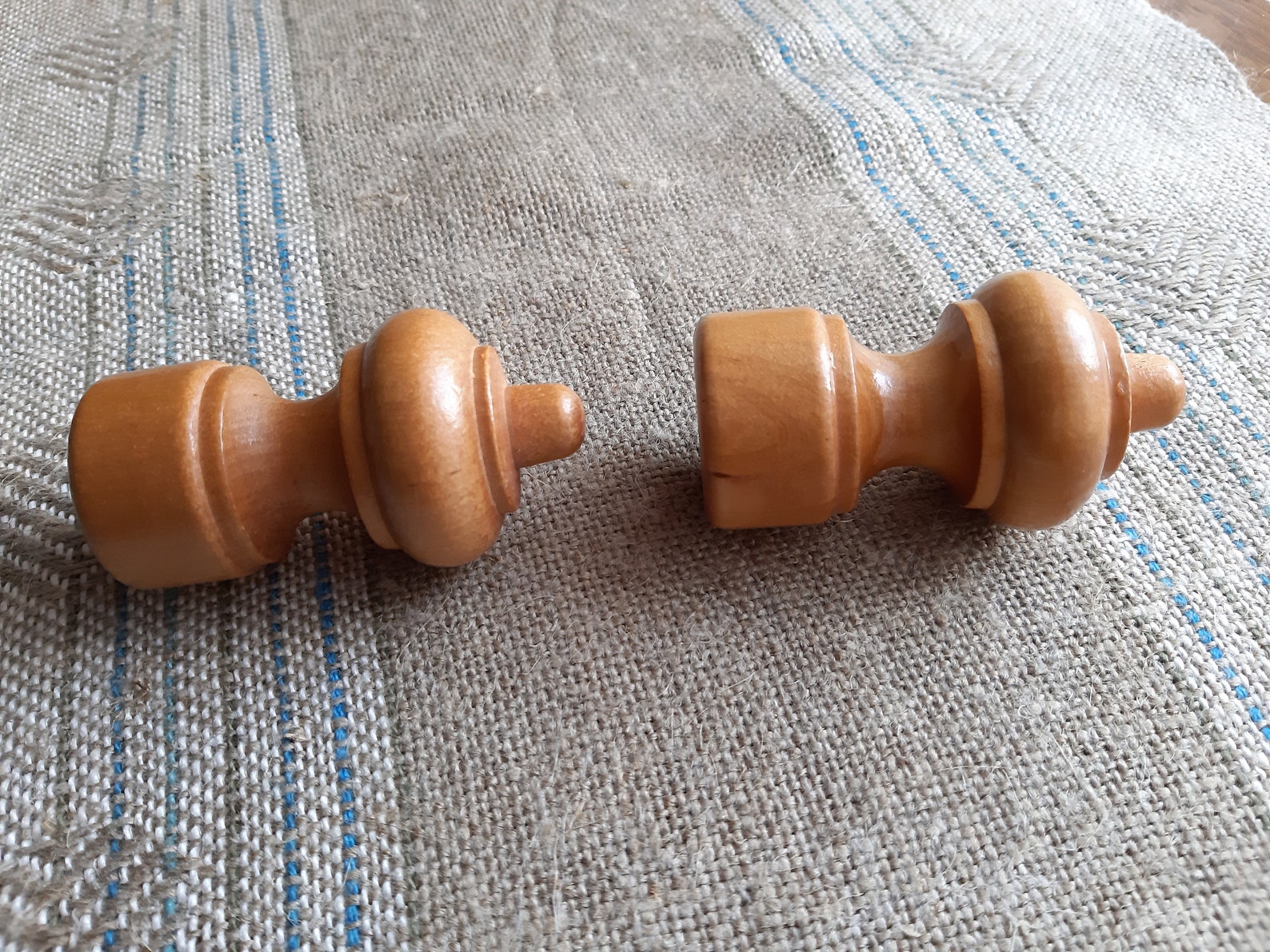 2 Pieces Wood Rod Ends Finals Vintage Curtains Rod Ends - Etsy
