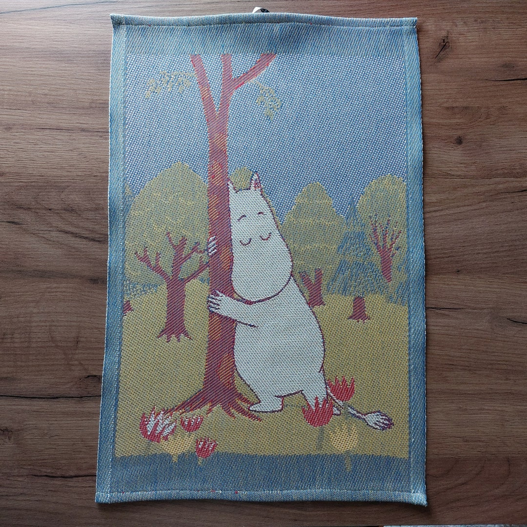 Vintage Ekelund Moomin Woven Cotton Linen Tea Towel , Collectible Tea ...