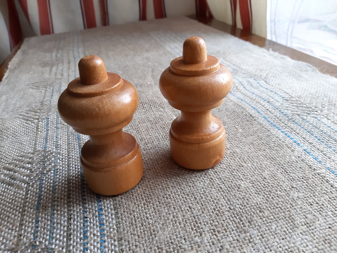 2 Pieces Wood Rod Ends Finals Vintage Curtains Rod Ends - Etsy