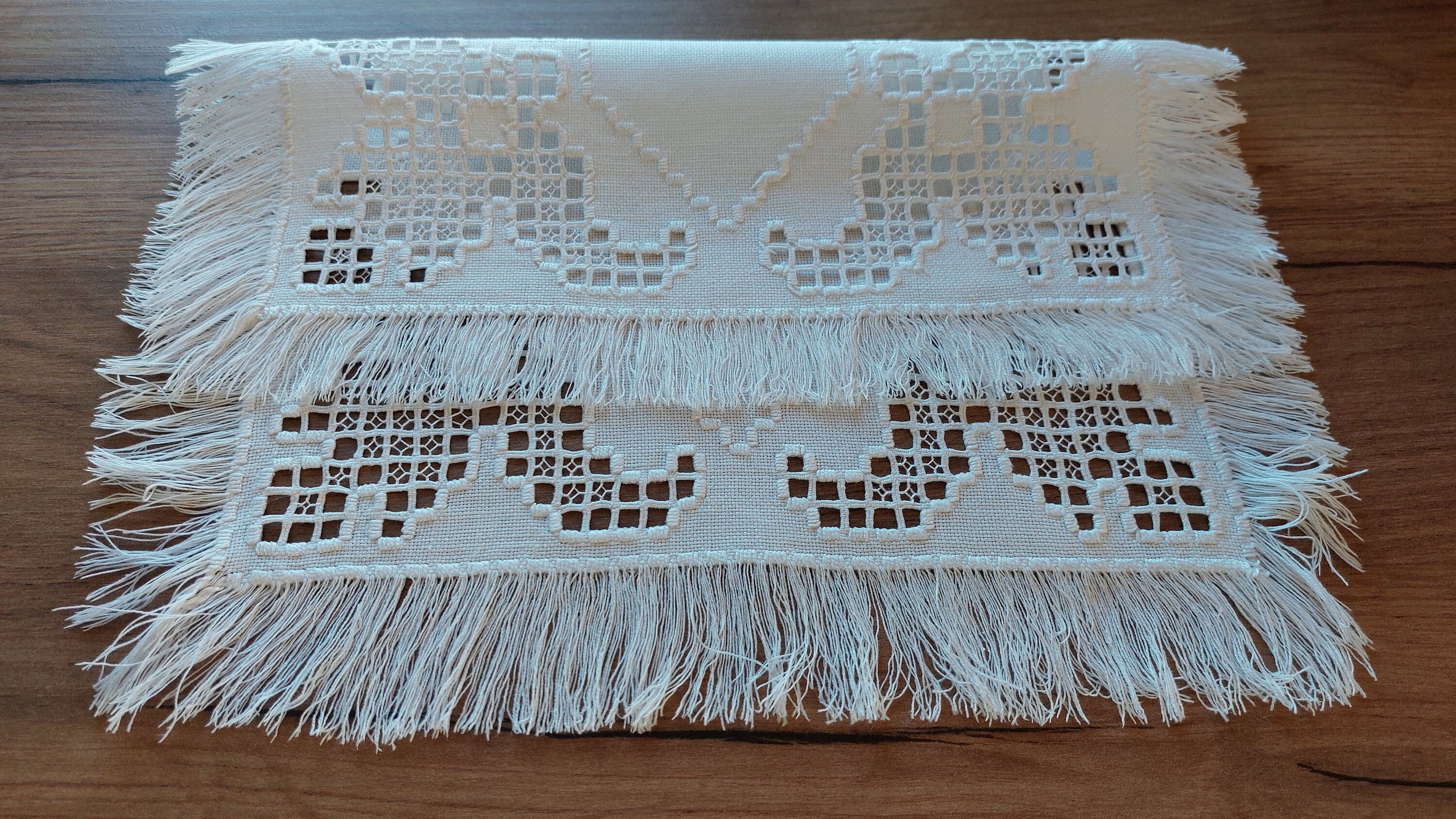 Vintage Norway Hardanger Embroidery Cotton Table Mat , Retro Vase Center Piece, Hardanger ...