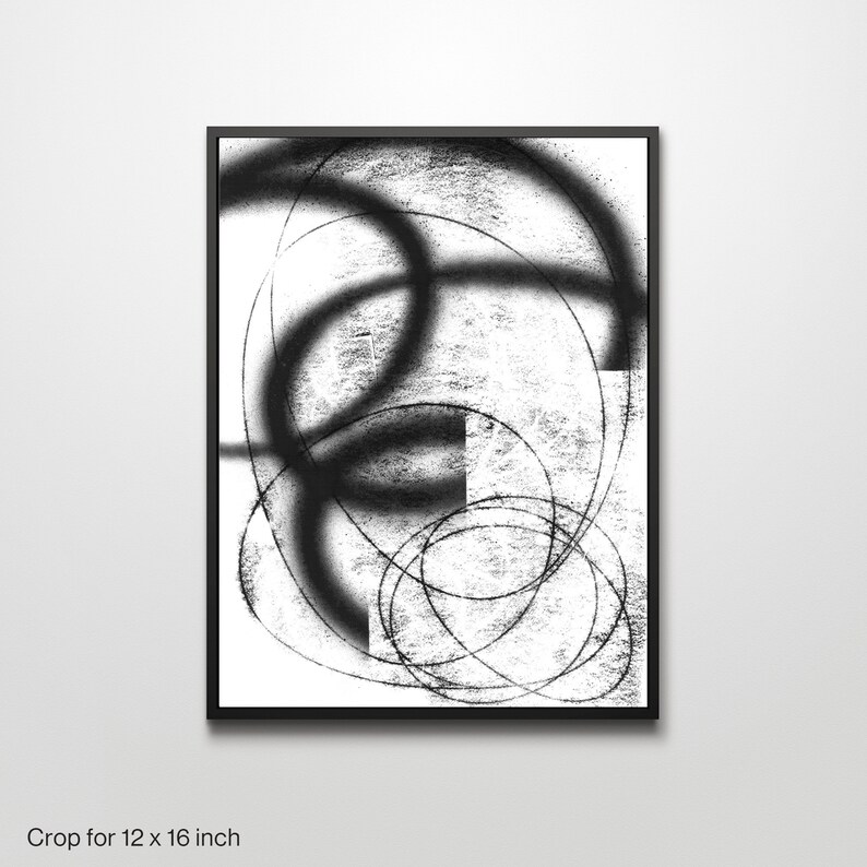 Modern Art Print 016 monotype: Black & Color Abstract Art - Etsy