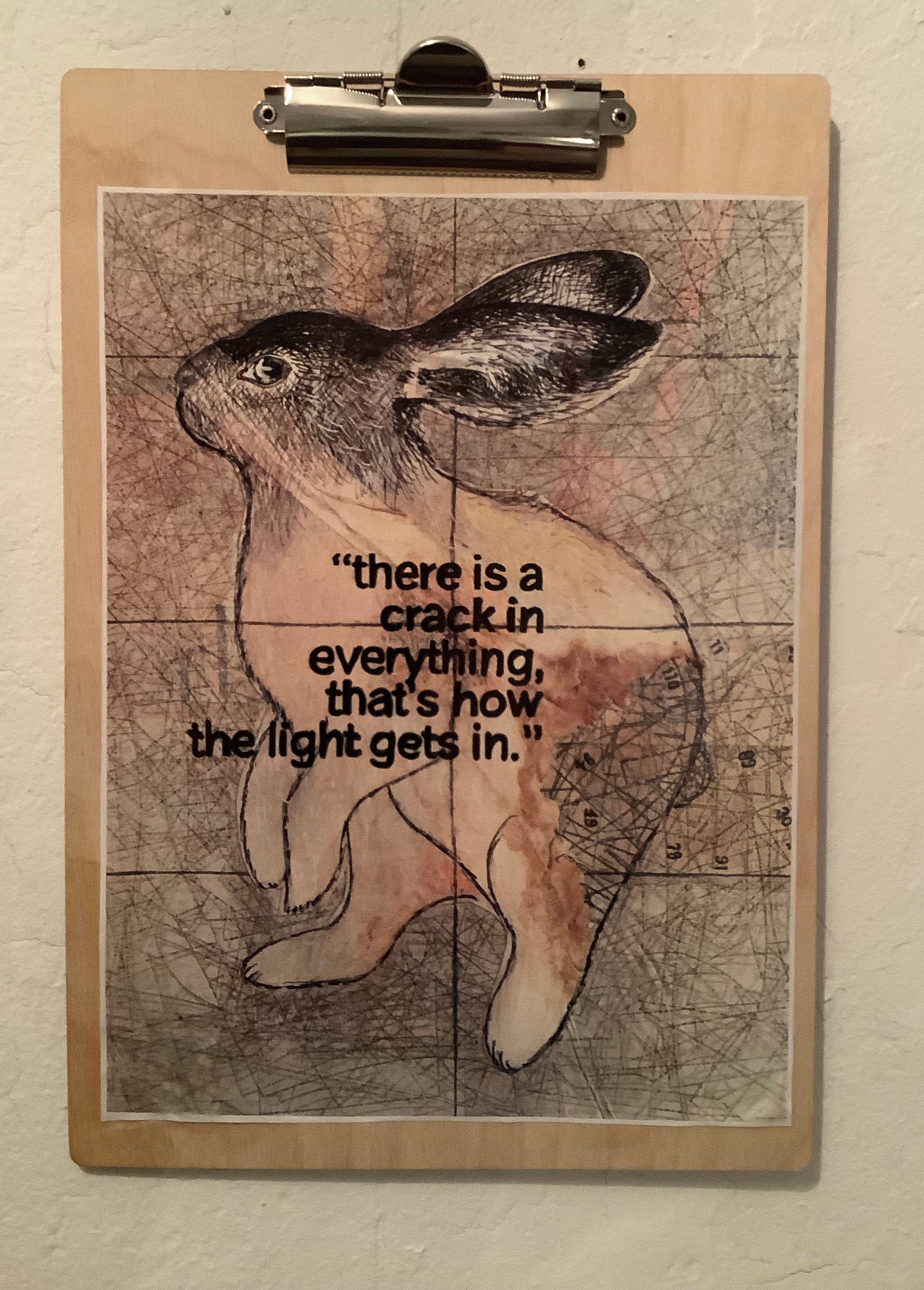 Rabbit on Clipboard, Quotes From Leonard Cohen - Etsy