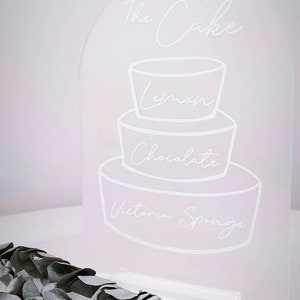 Cake Flavours Acrylic Table Sign Free Standing Cake Menu - Etsy UK