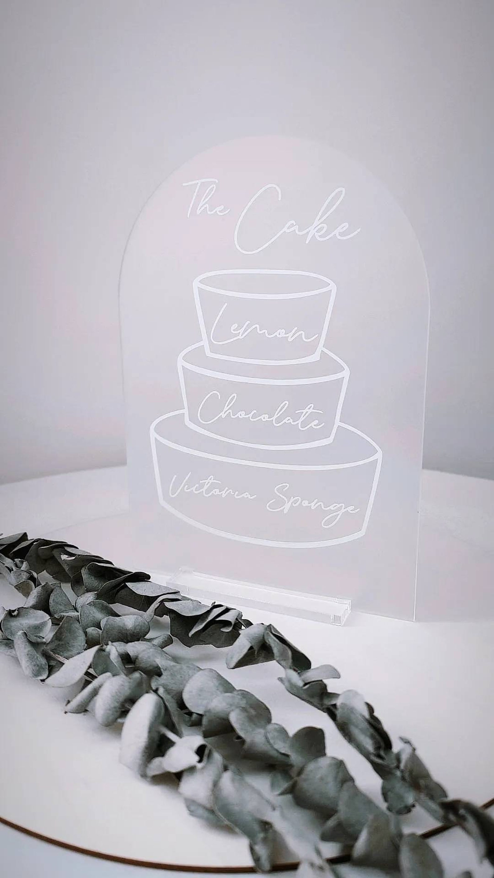 Cake Flavours Acrylic Table Sign Free Standing Cake Menu - Etsy UK
