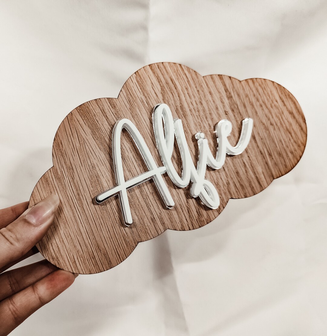 Cloud Door Sign Personalised Wooden and Acrylic - Etsy