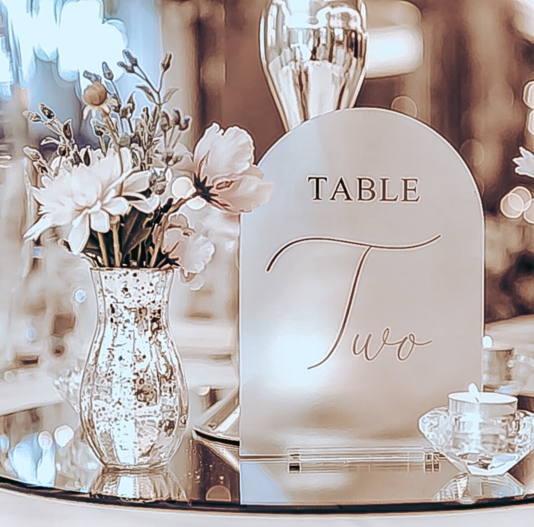 Acrylic Wedding Table Numbers Signs Free Standing | Table Signage - Etsy