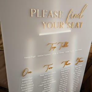 Acrylic 3D Lettering Seating Plan A1 A2 Arched / Rectangle Acrylic ...
