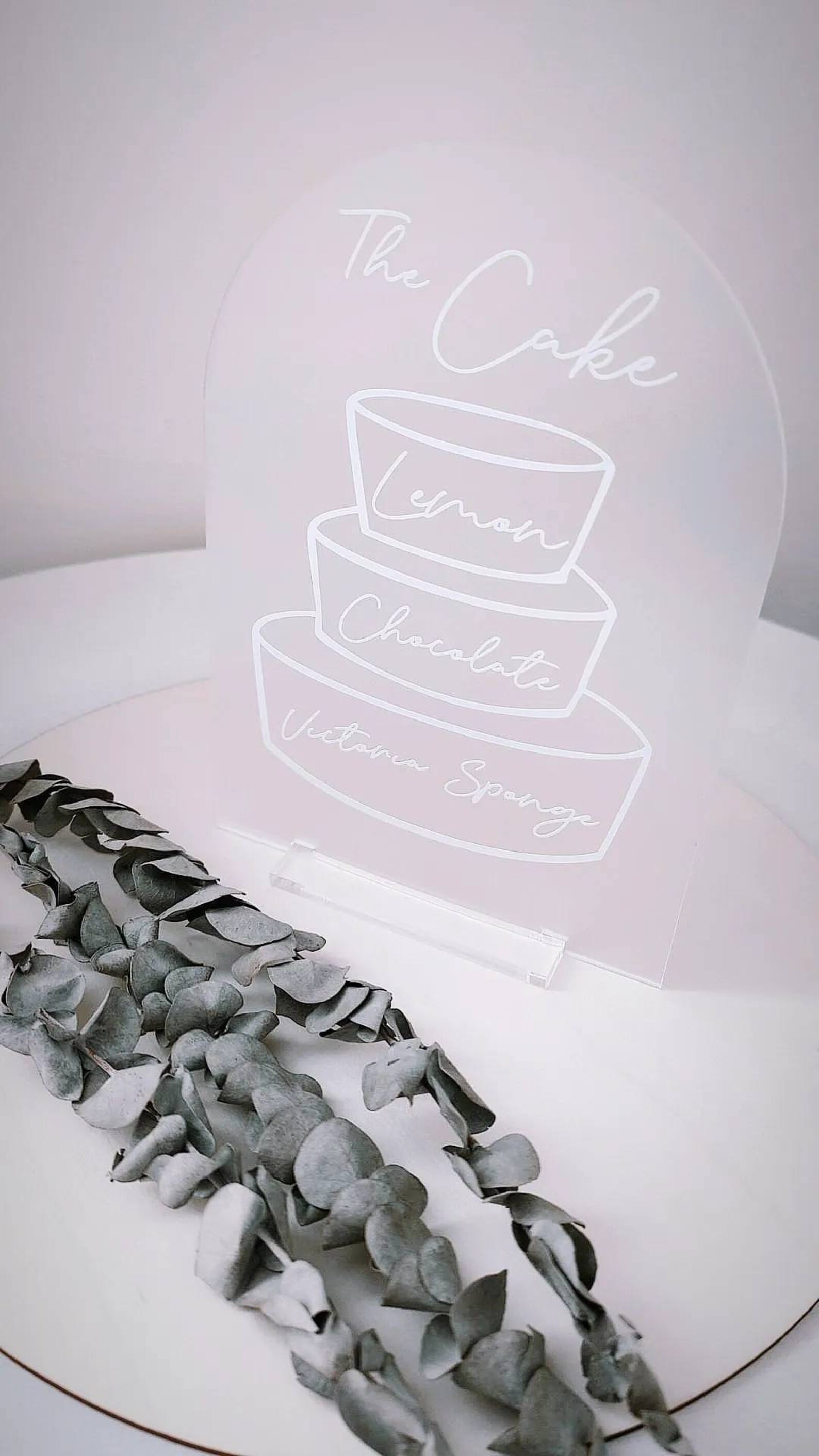 Cake Flavours Acrylic Table Sign Free Standing Cake Menu - Etsy UK