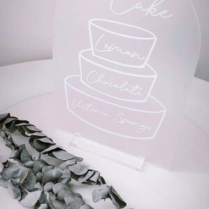 Cake Flavours Acrylic Table Sign Free Standing Cake Menu | Etsy