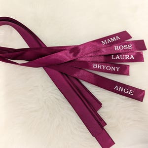 Personalised Ribbon for Bridesmaids and Bride | Ribbon Place Names for ...