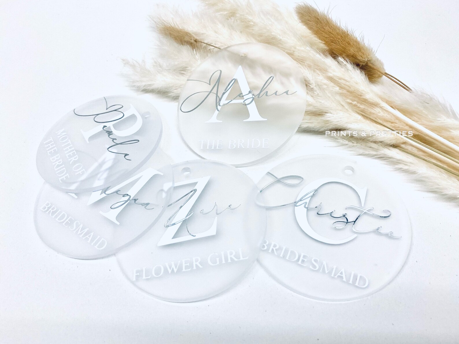 Bridal Party Frosted Acrylic Coat Hanger Tags Personalised | Etsy UK