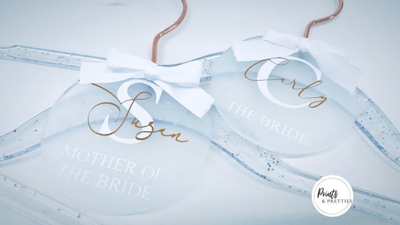 Bridal Party Frosted Acrylic Coat Hanger Tags Personalised | Etsy UK