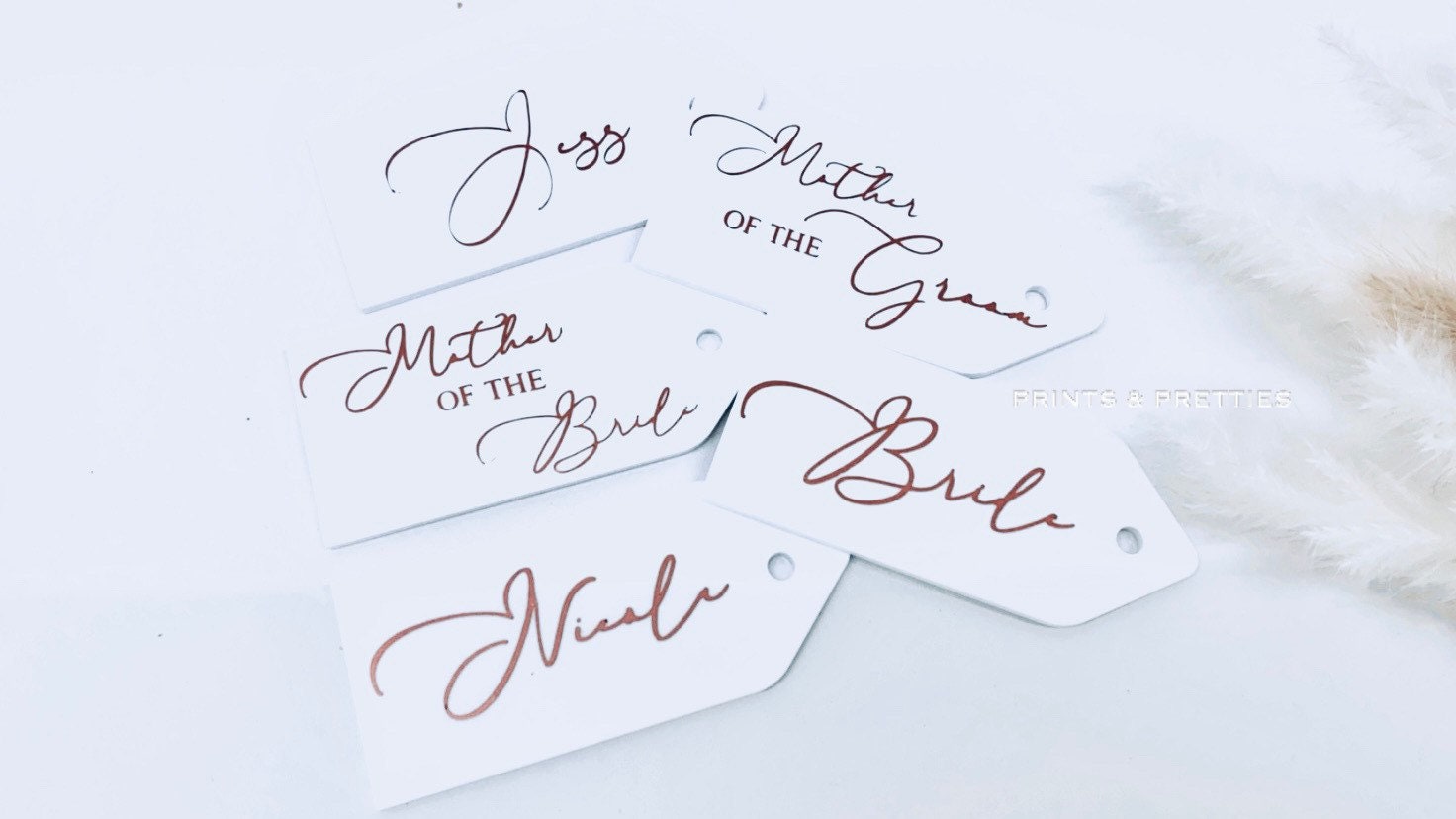 Bridal Party Frosted Acrylic Coat Hanger Tags Personalised | Etsy UK