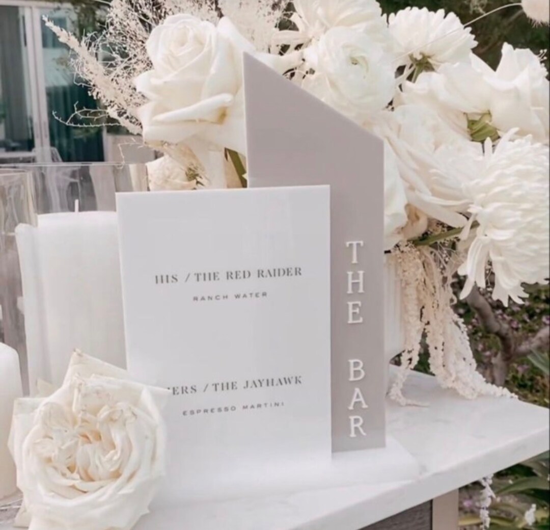 Double Wedding Table Sign for Guest Book, Bar Menu - Etsy