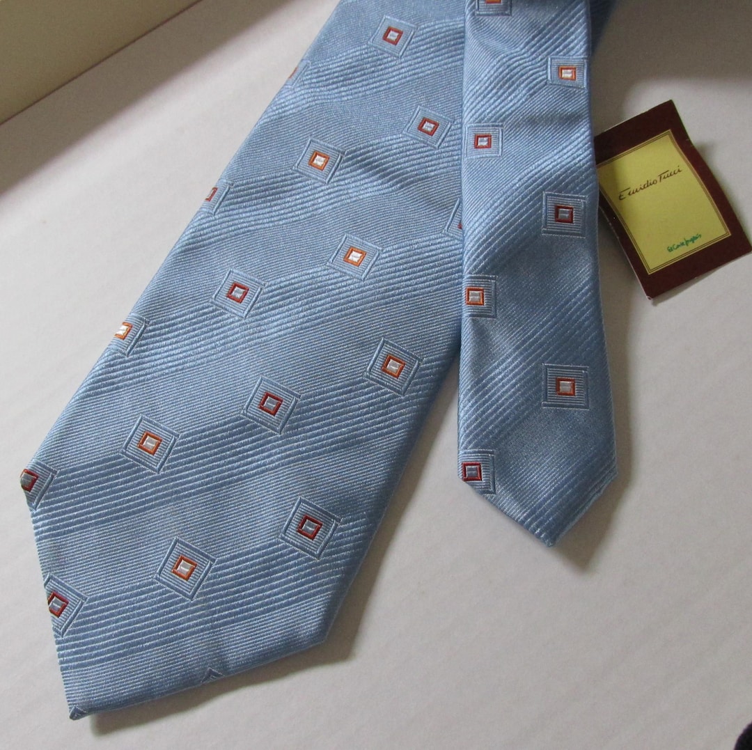 Vintage Emidio Tucci Silk Necktie, Men's Silk Designer Tie Made in ...