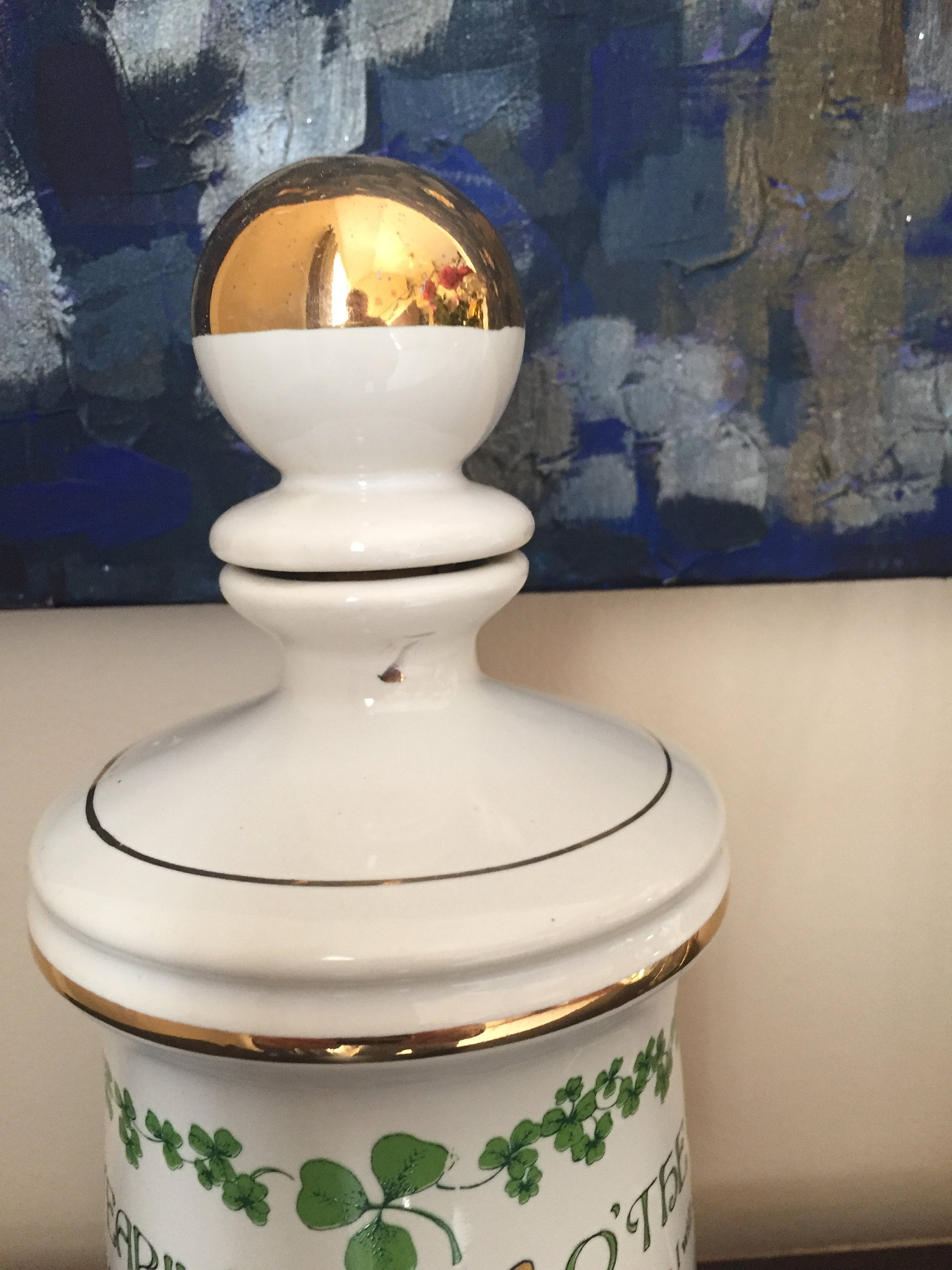 Vintage Genuine Porcelain Decanter With Golden Porcelain and - Etsy