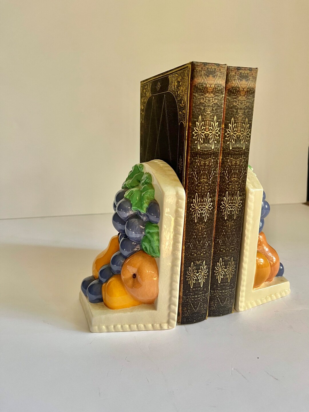 Porcelain Grape and Pear Shaped Bookends - Etsy