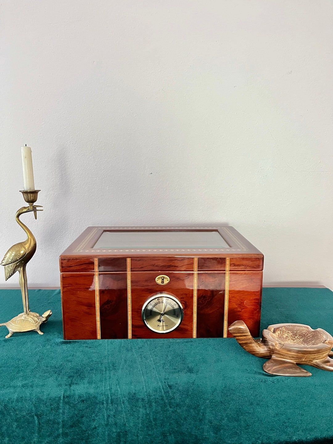 Tobacco Cigar Humidor Rose Wood Lacquered Box - Etsy