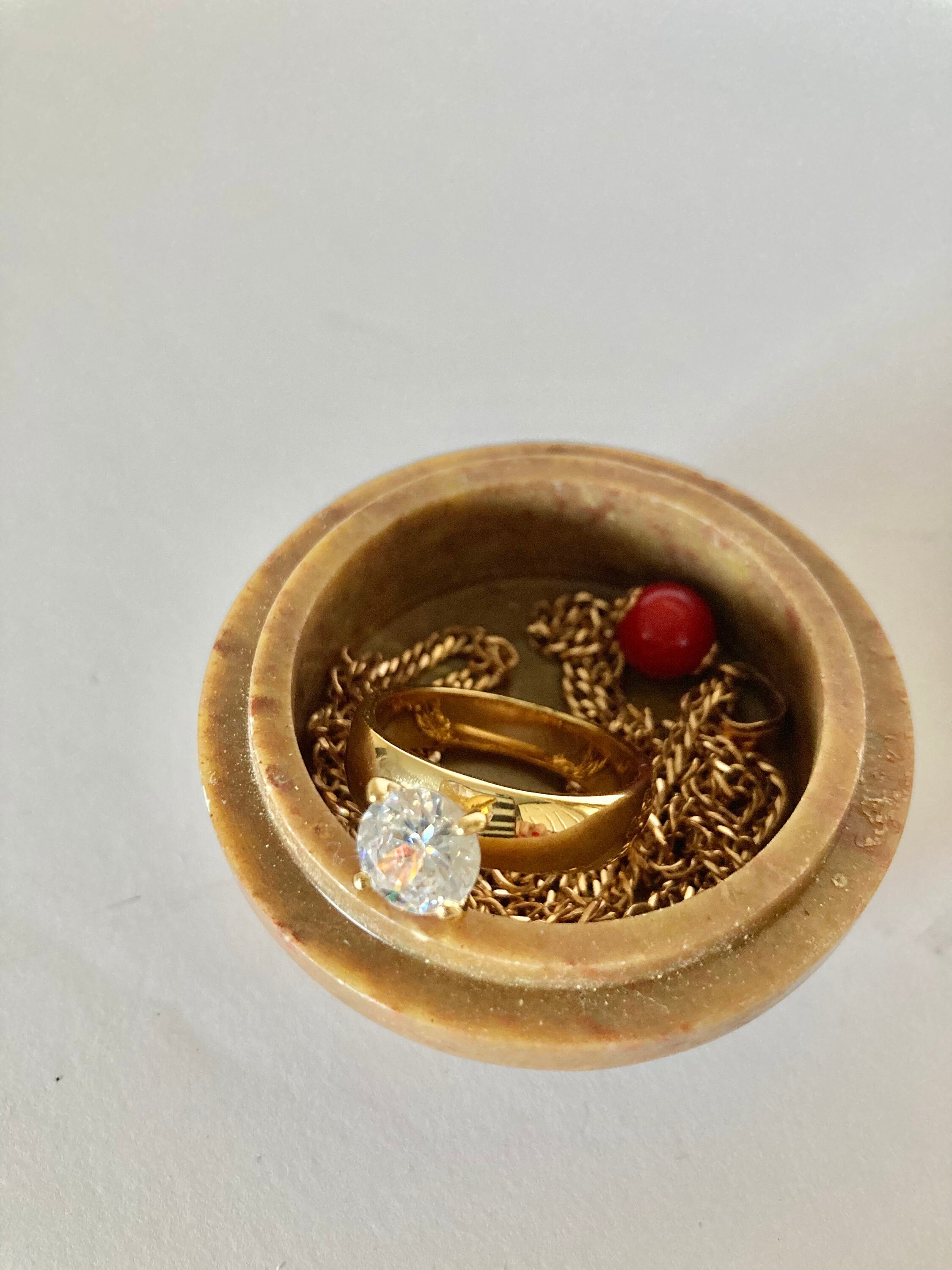 Vintage Soapstone Carved Ring Jewelry Round Box | Etsy