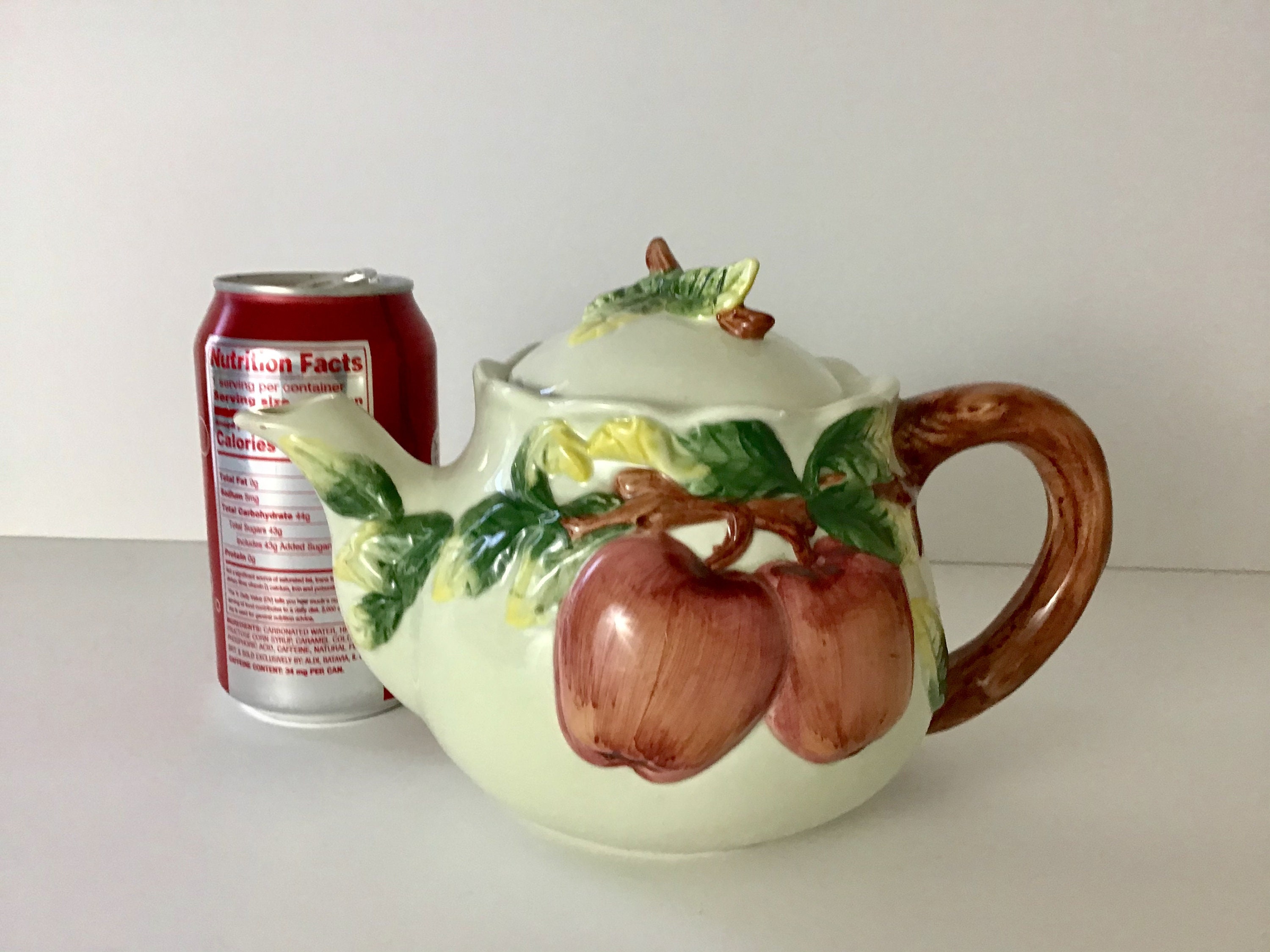 Vintage Teapot With Apple Tree Pattern | Etsy