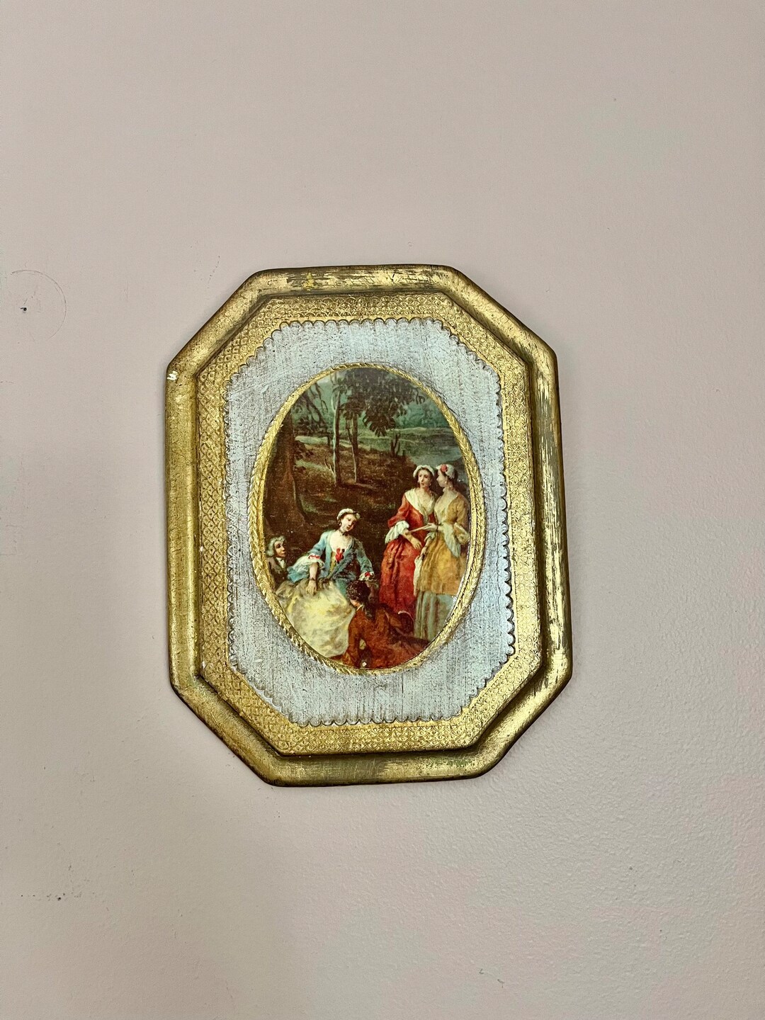 Vintage Hand Crafted Hand Painted Florentine Picture Italy - Etsy