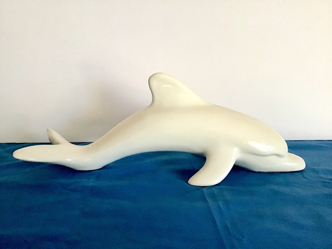 White Porcelain Dolphin Figurine - Etsy