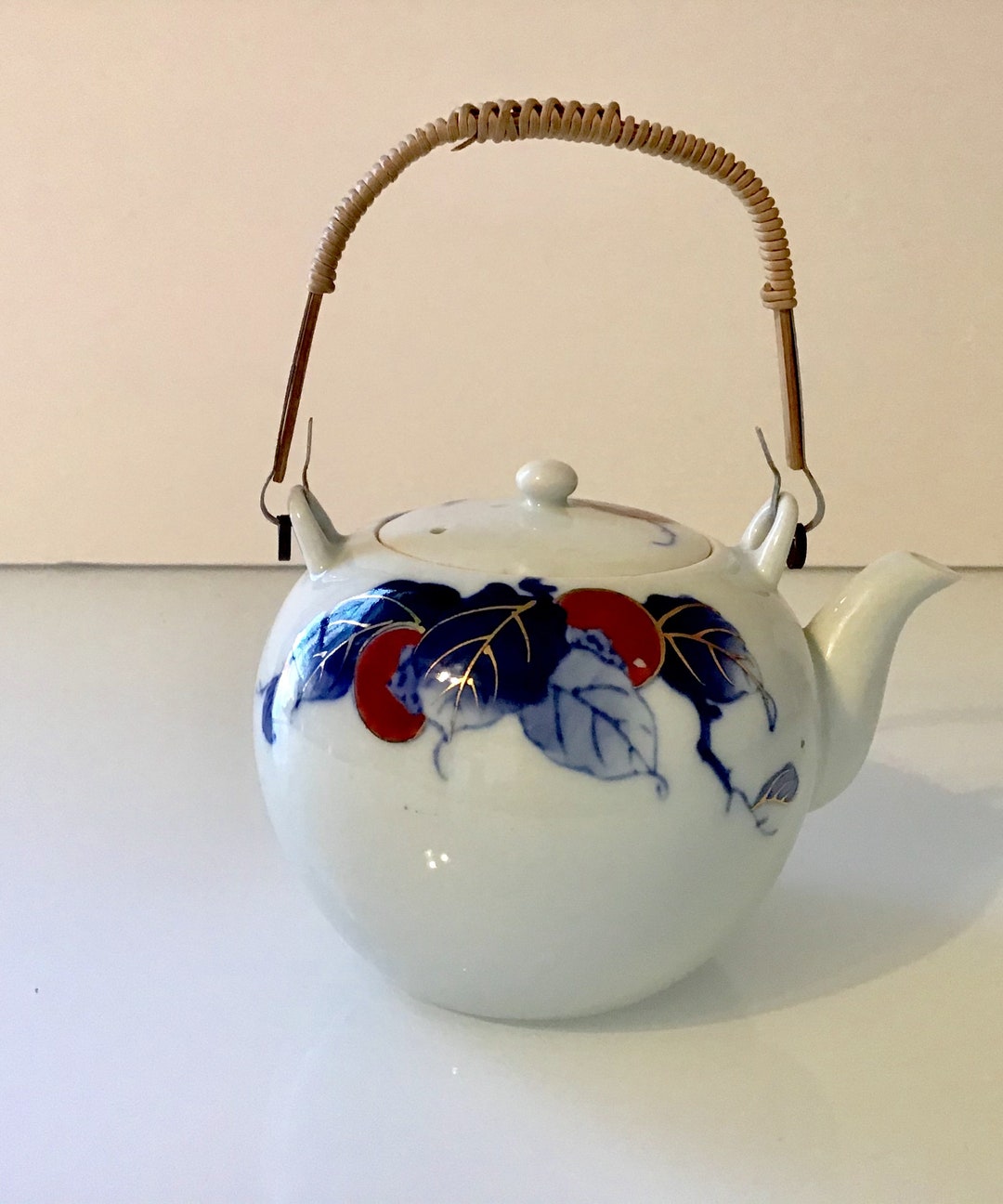 Small Teapot With Wicker Handle - Etsy