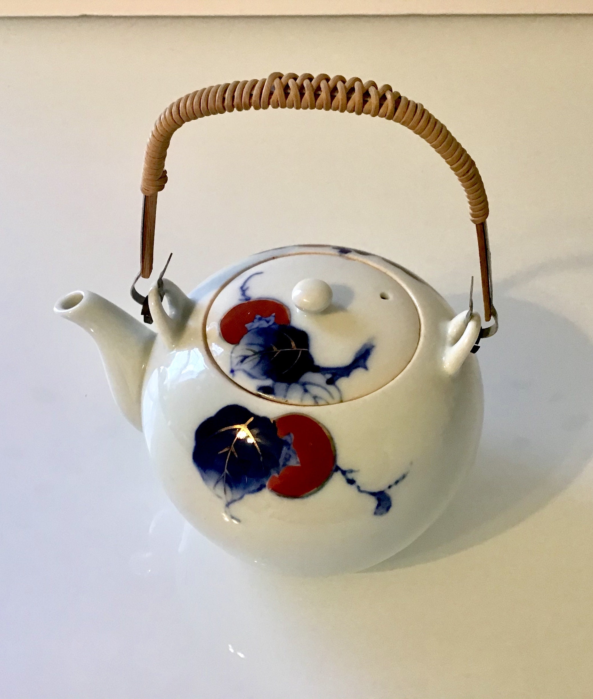 Small Teapot With Wicker Handle | Etsy