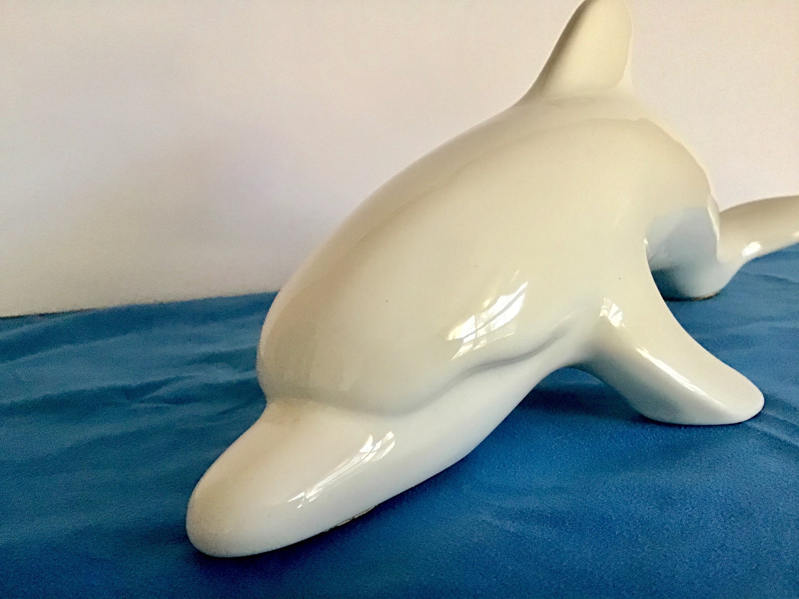 White Porcelain Dolphin Figurine - Etsy