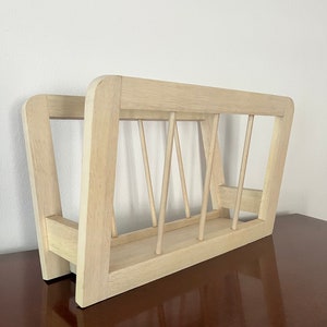 White Wooden Magazine Rack - Etsy