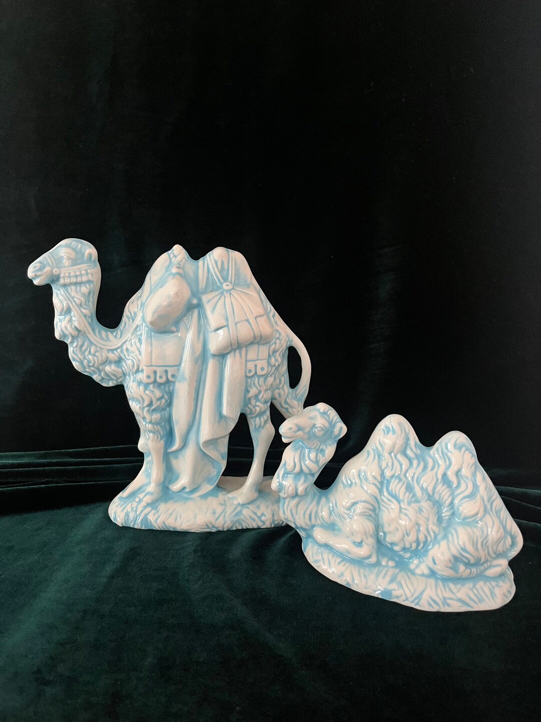 Vintage Nativity Turquoise White Camel Figurine - Etsy
