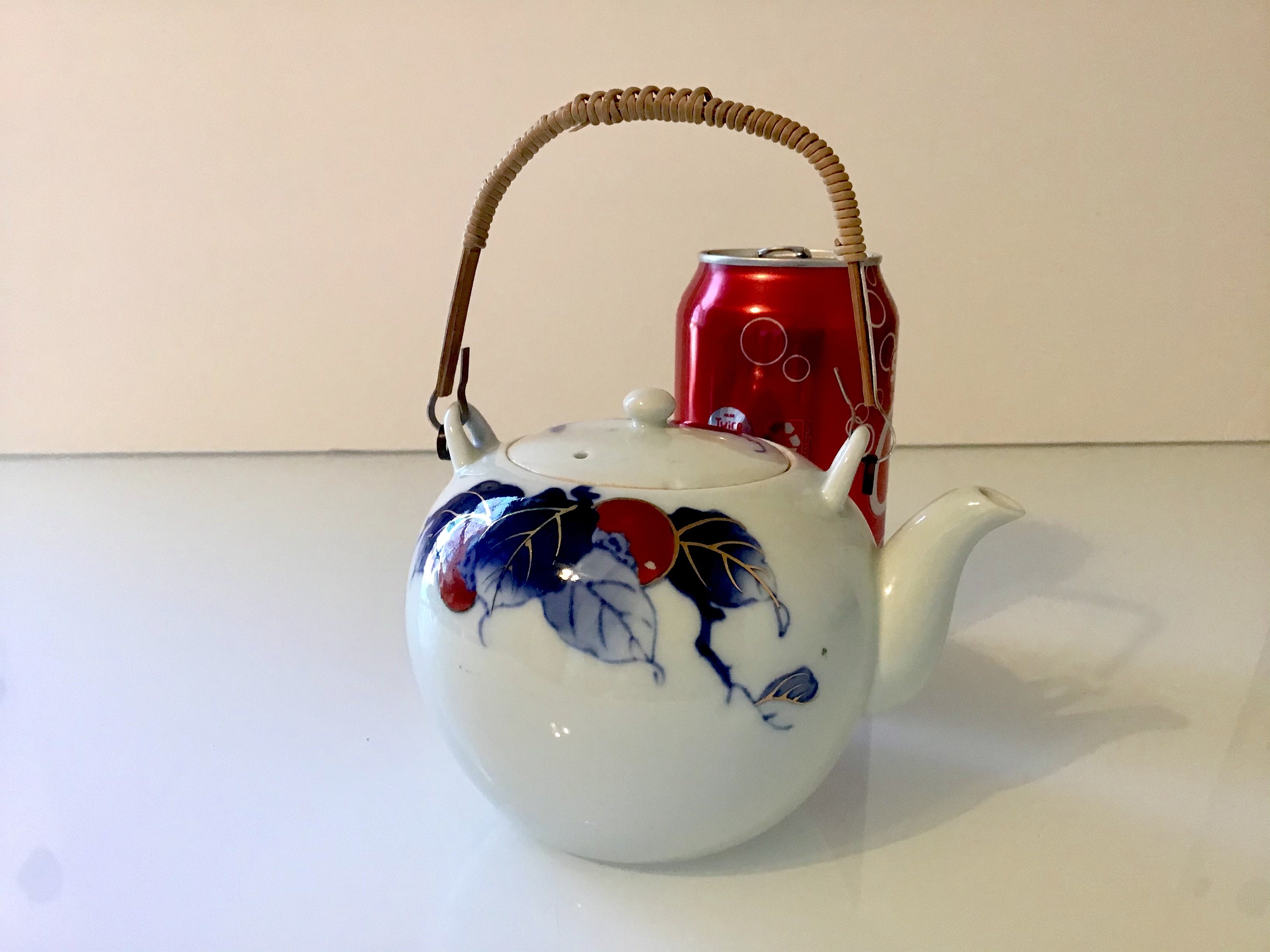 Small Teapot With Wicker Handle - Etsy