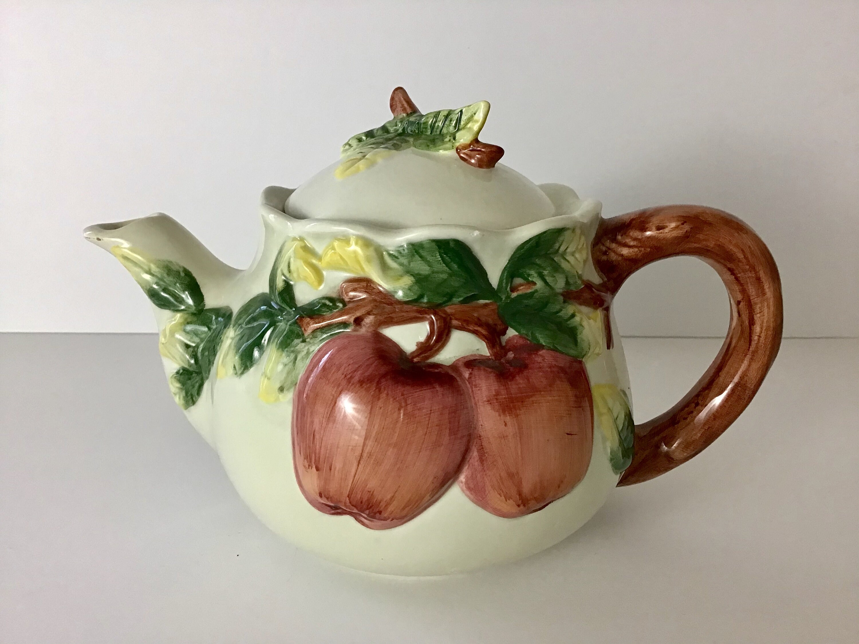 Vintage Teapot With Apple Tree Pattern | Etsy