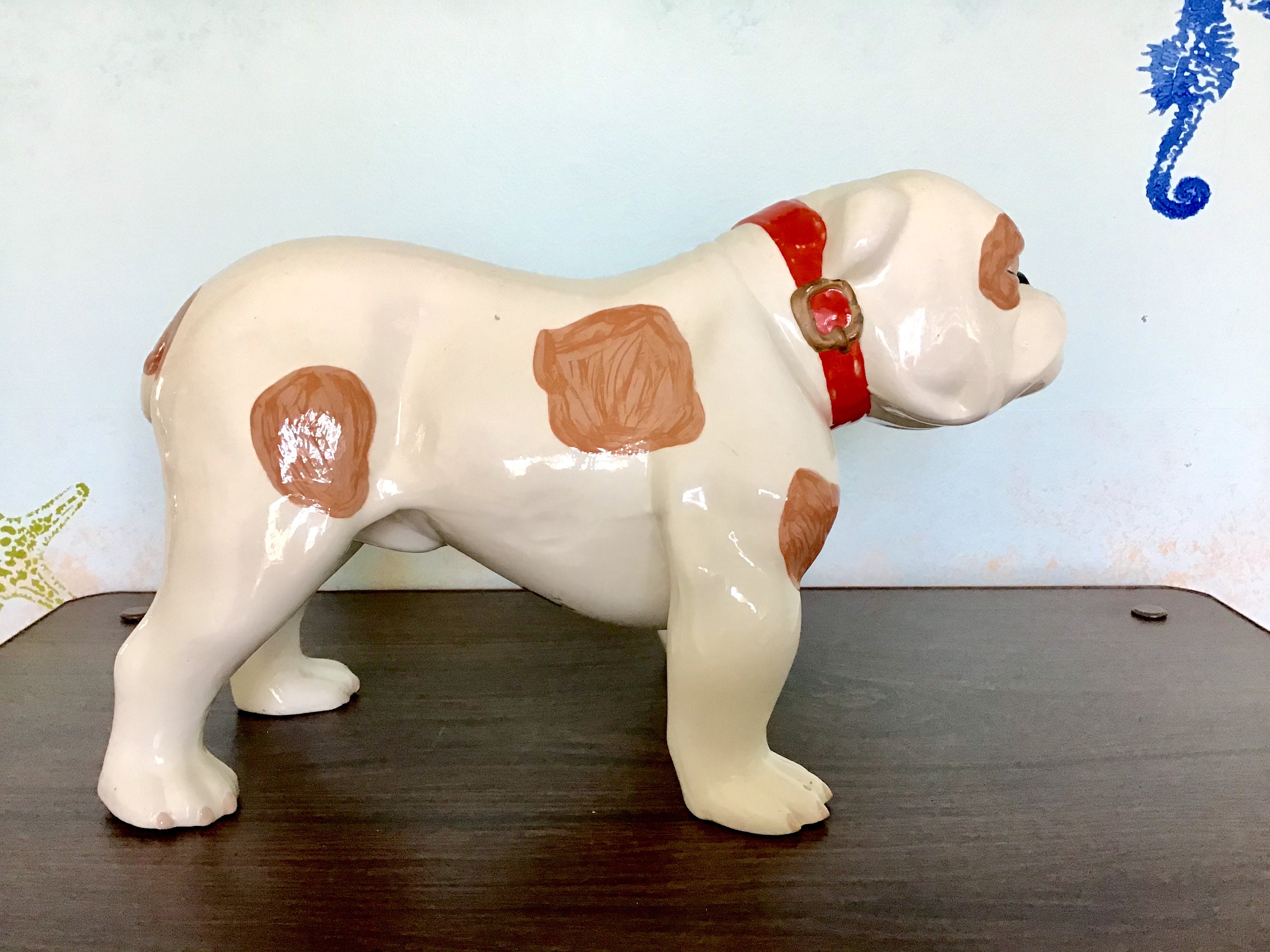 Adorable Porcelain Bulldog Figurine Sculpture | Etsy