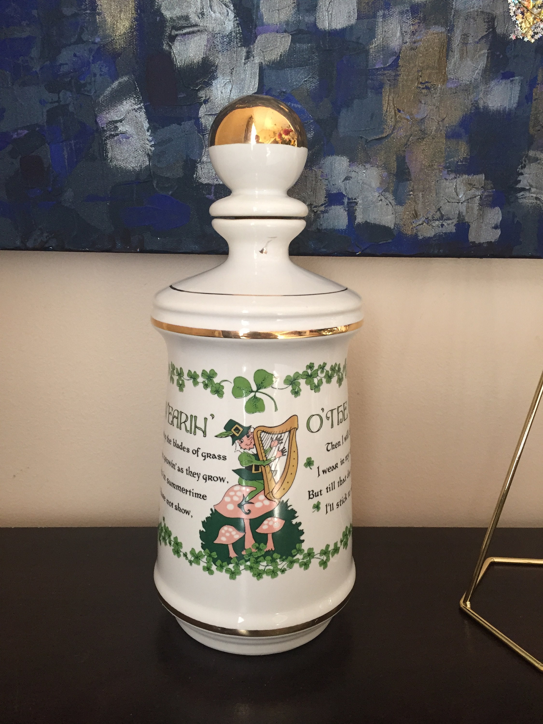 Vintage Genuine Porcelain Decanter With Golden Porcelain and - Etsy