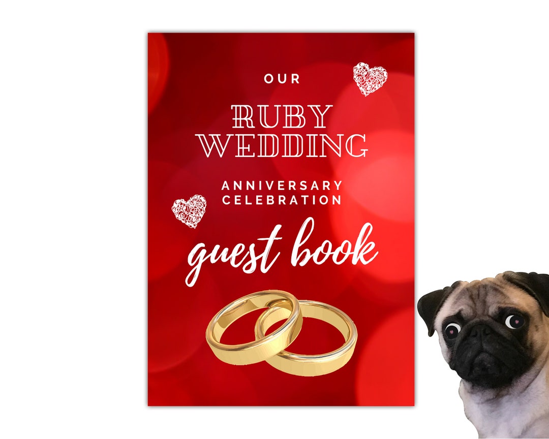 Our Ruby Wedding Anniversary Celebration Guest Book - Etsy