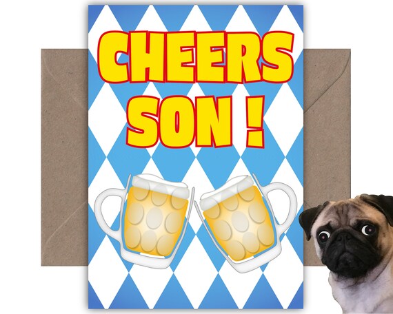 Happy Birthday Cheers Son Greeting Card - Etsy
