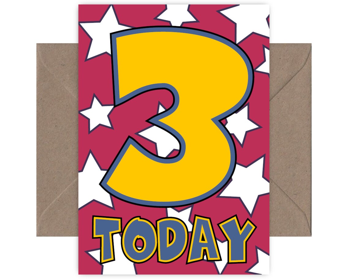 3 Today Birthday Card | Etsy