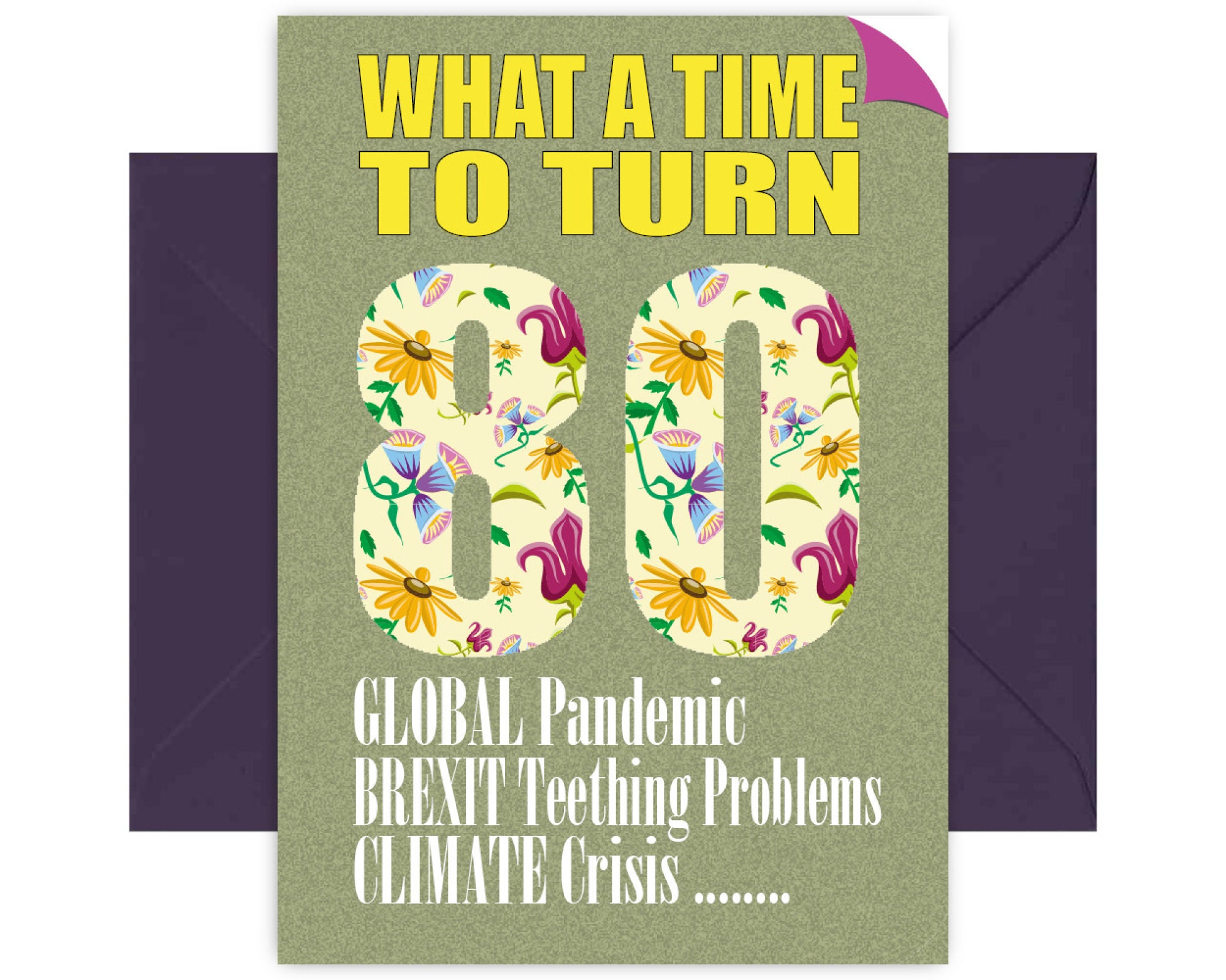 What A Time to Turn 80 80th Birthday Card Funny Birthday | Etsy UK