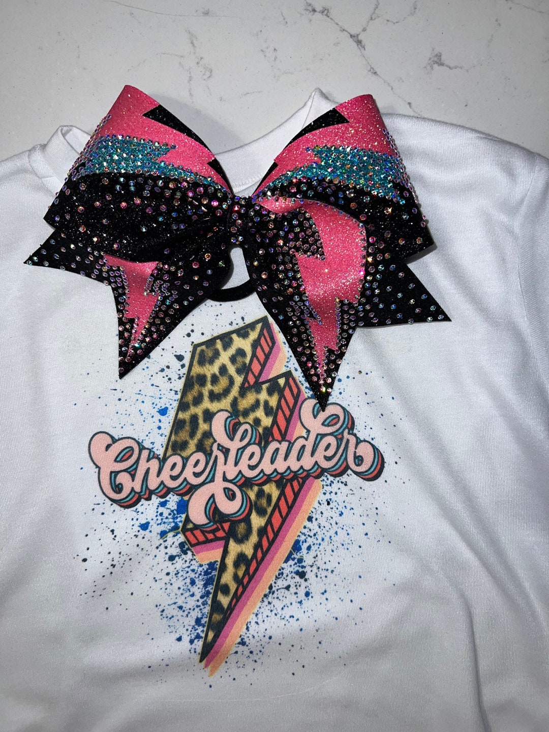 Cheer Bow Lightning Bolt With Diamonds - Etsy