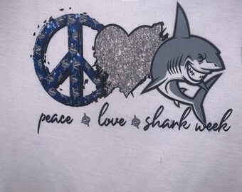 Peace Love Sharks Shirt - Etsy
