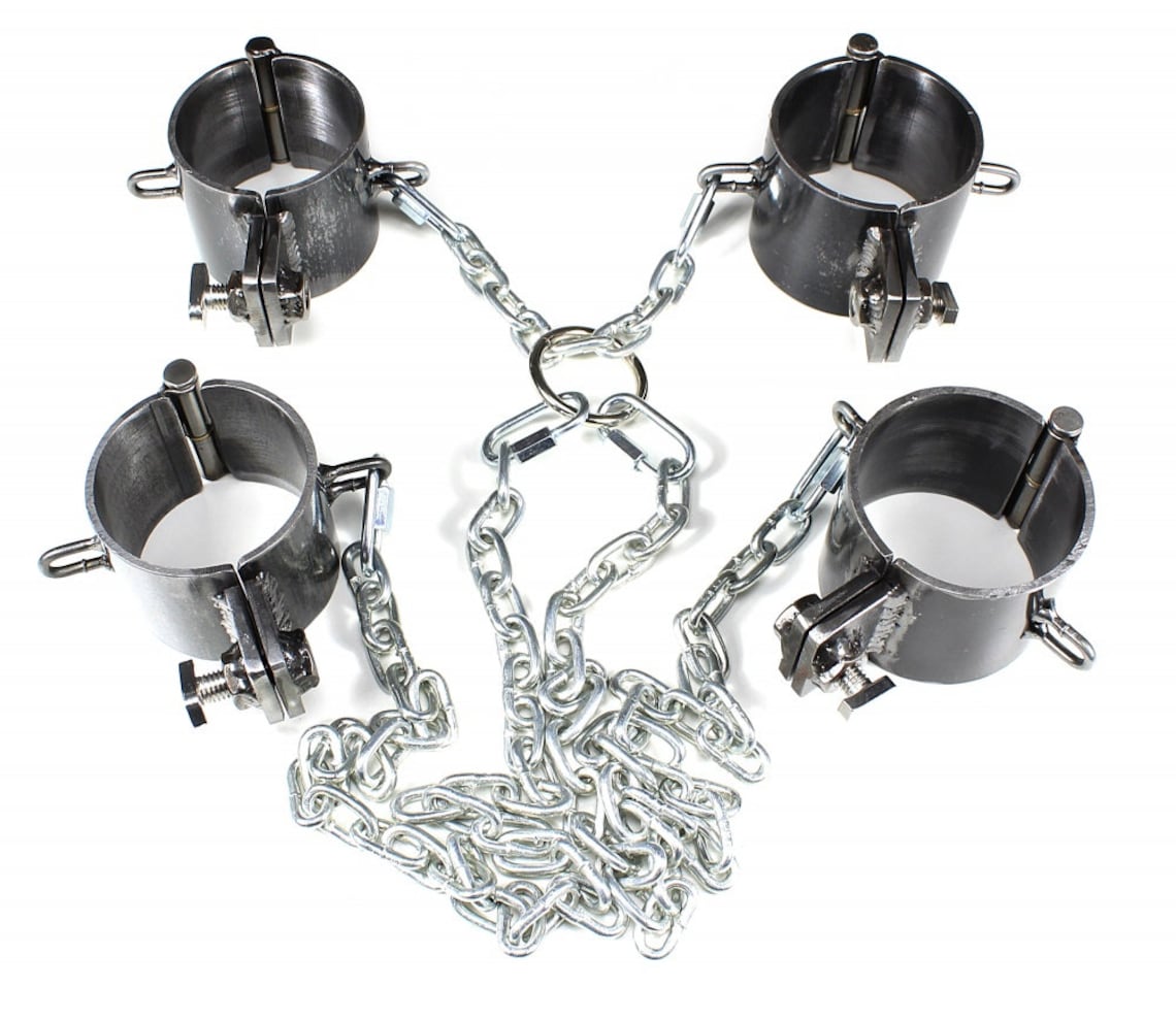 Set of 4 iron shackles 65 mm handcuff BDSM SM foot shackle | Etsy