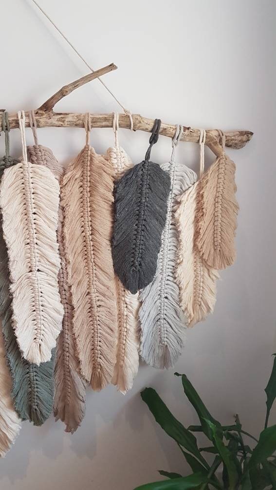 Feather Wall Macrame Hanging - Etsy