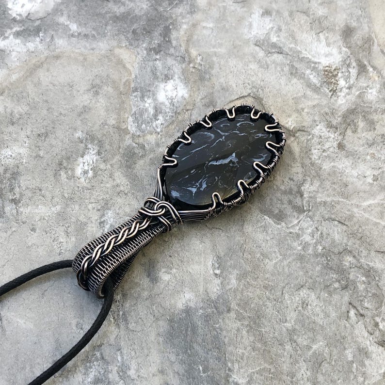Handmade Palm Root Fossil Pendant: Copper Wire Wrapped Jewelry - Made ...