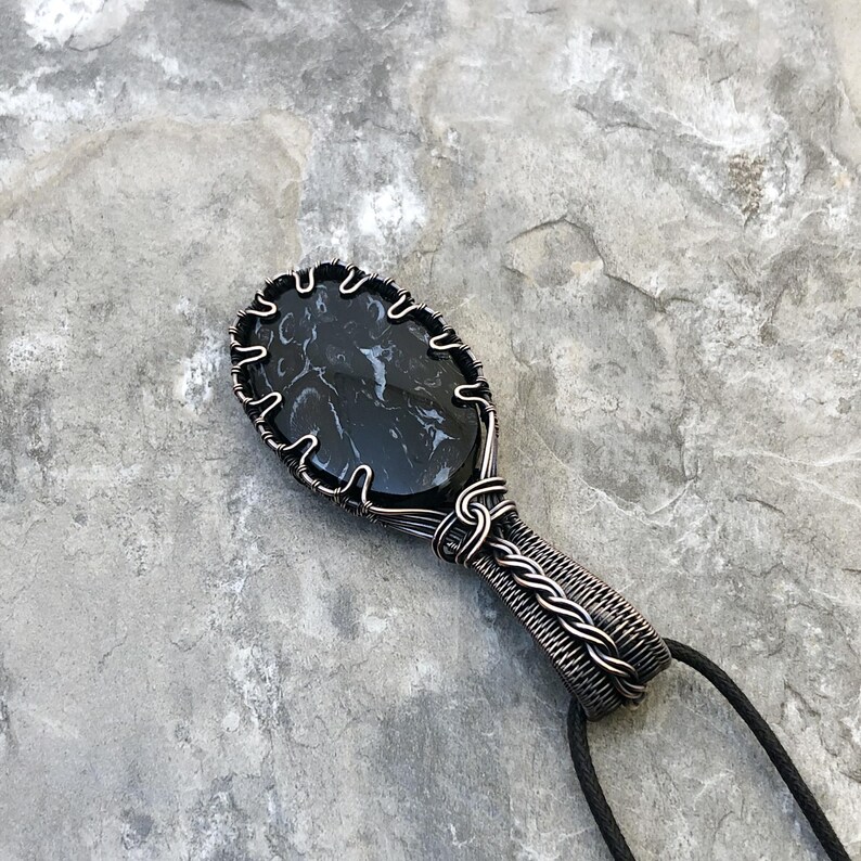 Handmade Palm Root Fossil Pendant: Copper Wire Wrapped Jewelry - Made ...