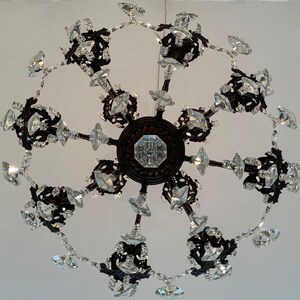 Antique Vintage 84 Arms Cast Brass & Crystals Cherub Chandelier Ceiling ...