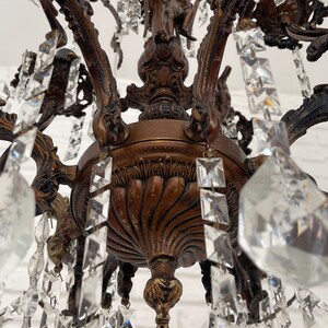 Antique Vintage 84 Arms Cast Brass & Crystals Cherub Chandelier Ceiling ...